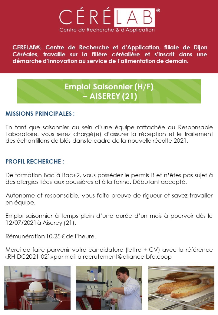 Espace recrutement - Dijon Cereales